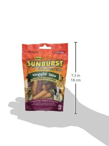 Higgins Sunburst Veggie Stix Gourmet Treats for Guinea Pigs, Rabbits & Chinchillas, 8 OZ