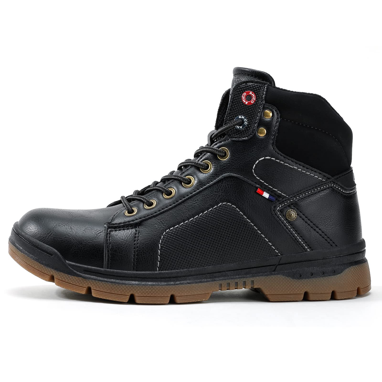 Ahico Men's Hiking Boots Water Resistant Walking Trekking Camping Snow Boots Breathable Outdoor Trail