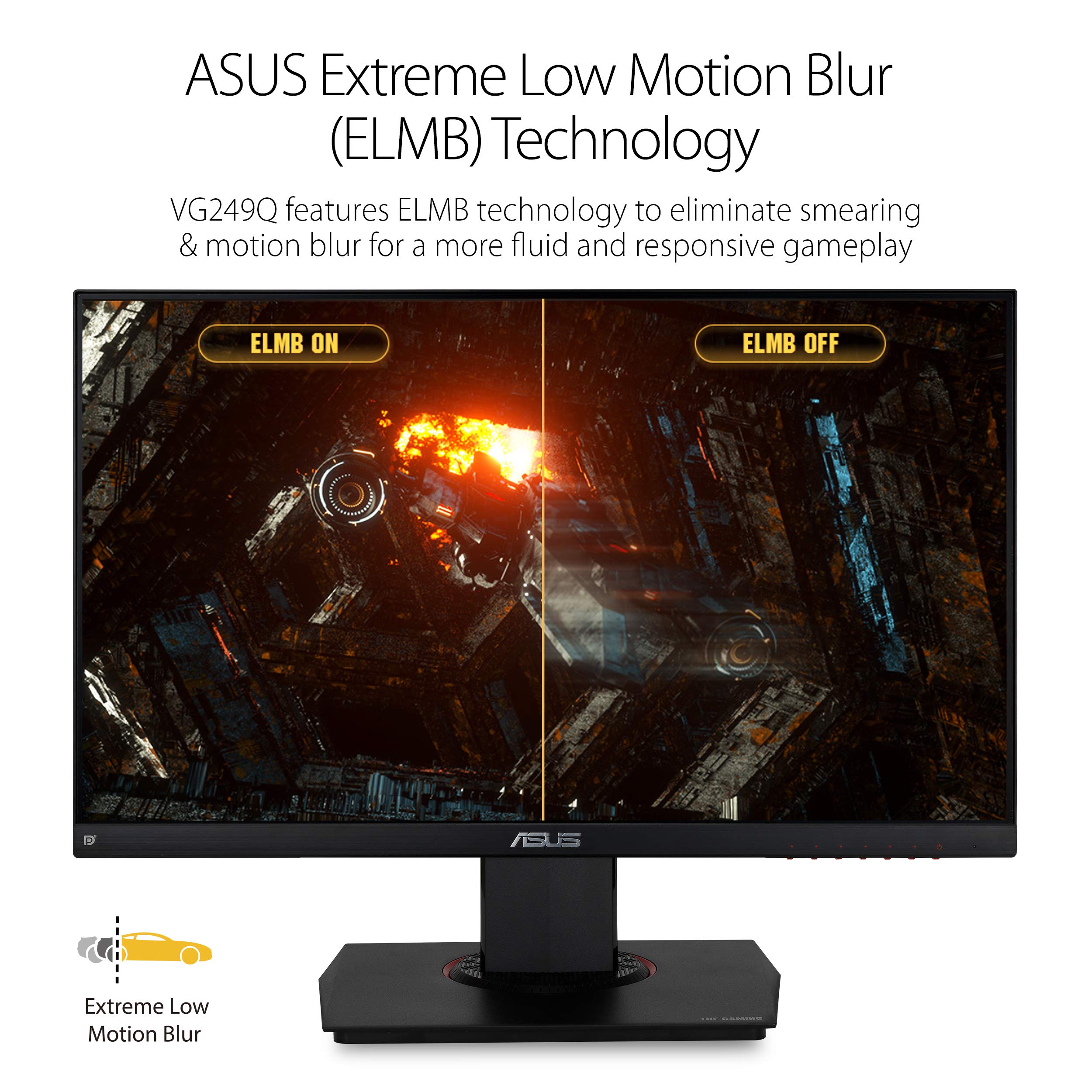 ASUS TUF Gaming VG249Q 23.8” Monitor 144Hz Full HD (1920 x 1080) 1ms IPS ELMB FreeSync Eye Care DisplayPort HDMI D-Sub,Black