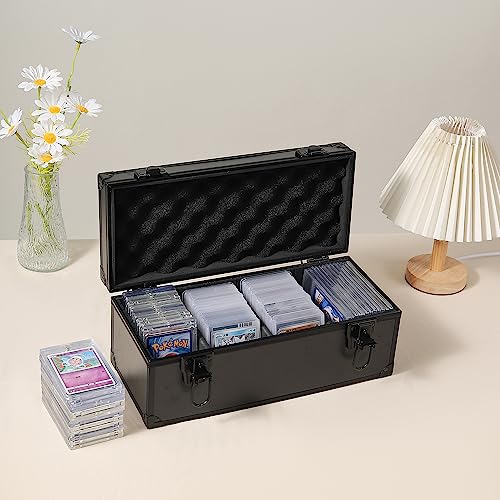 Azamou Toploaders Storage Box fits 3" x 4" 35pt Rigid Card,Trading Cards, Sports Cards,Graded Card , with3 Sponge partition (Holds 300 Toploaders) Also compatible PSA BGS Rating card