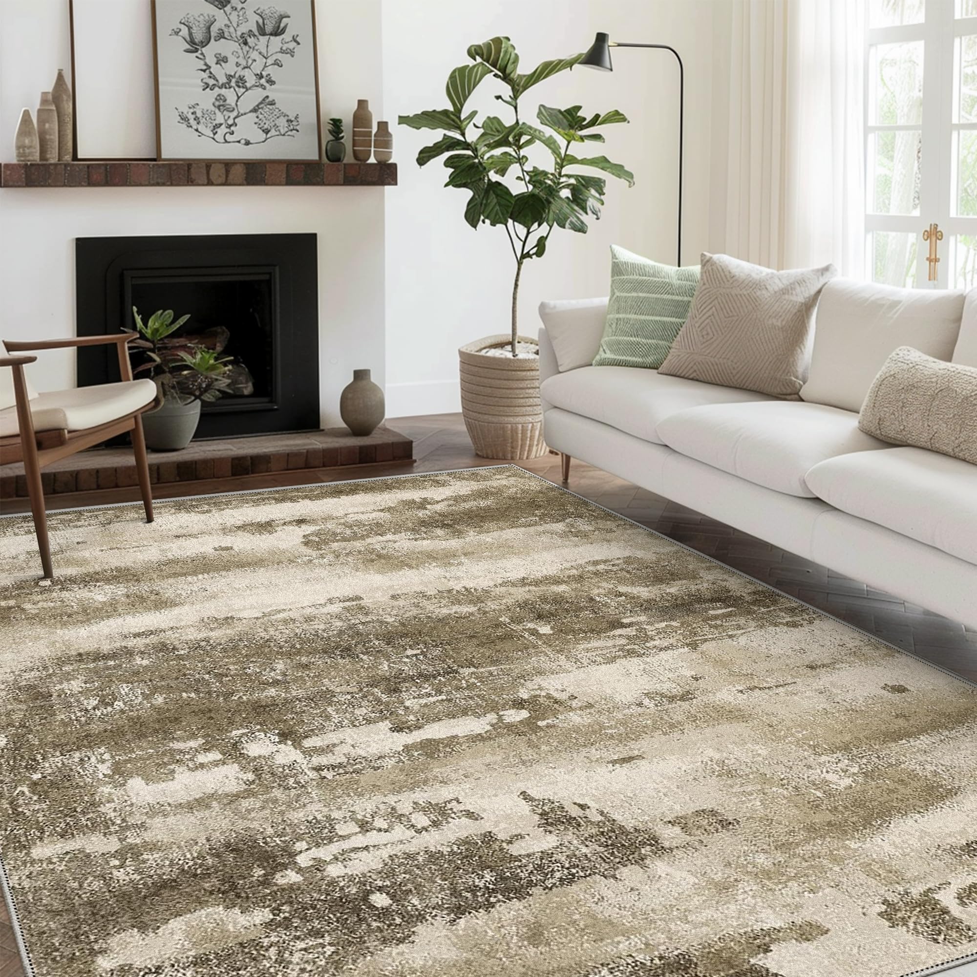 Area Rugs 6x9 for Living Room Bedroom Machine Washable Modern Abstract Soft Large Rugs with Non Slip Backing, Floor Carpet for Dining Room
