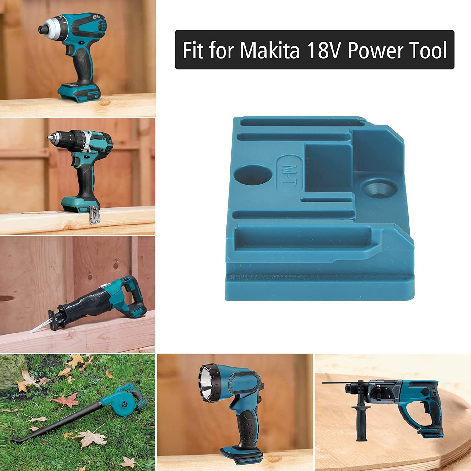5 Packs Tools Drill Mount Holder,Lithium Battery Power Tool Storage Seat Scratch-Type Wall-Mounted Tool Rack Is Suitable For 14.4-20V Makita Tool Holder Dock Hanger with Screws