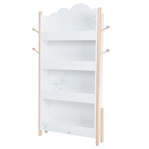 labebe - Baby Bookshelf, Wooden Kidcraft Bookcase White for Kids 1-5 Years, Children Book Rack/Toy Storage, 4 Layer Book Shelf for Toddler Girl & Boy(6" W*23.22L*47.24H)