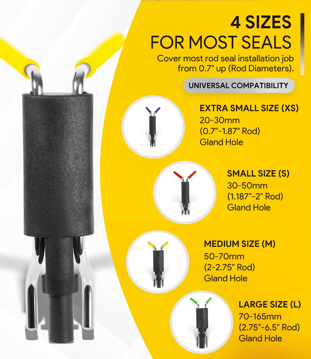 6 Pack Hydraulic Seal Installation Tools, Hydraulic Cylinder Piston Repair Rebuild Seal Kit, U-Cup Rod Seal Installation Tool Kits Upgraded Super Strong Seal Twistor Install Tool Set