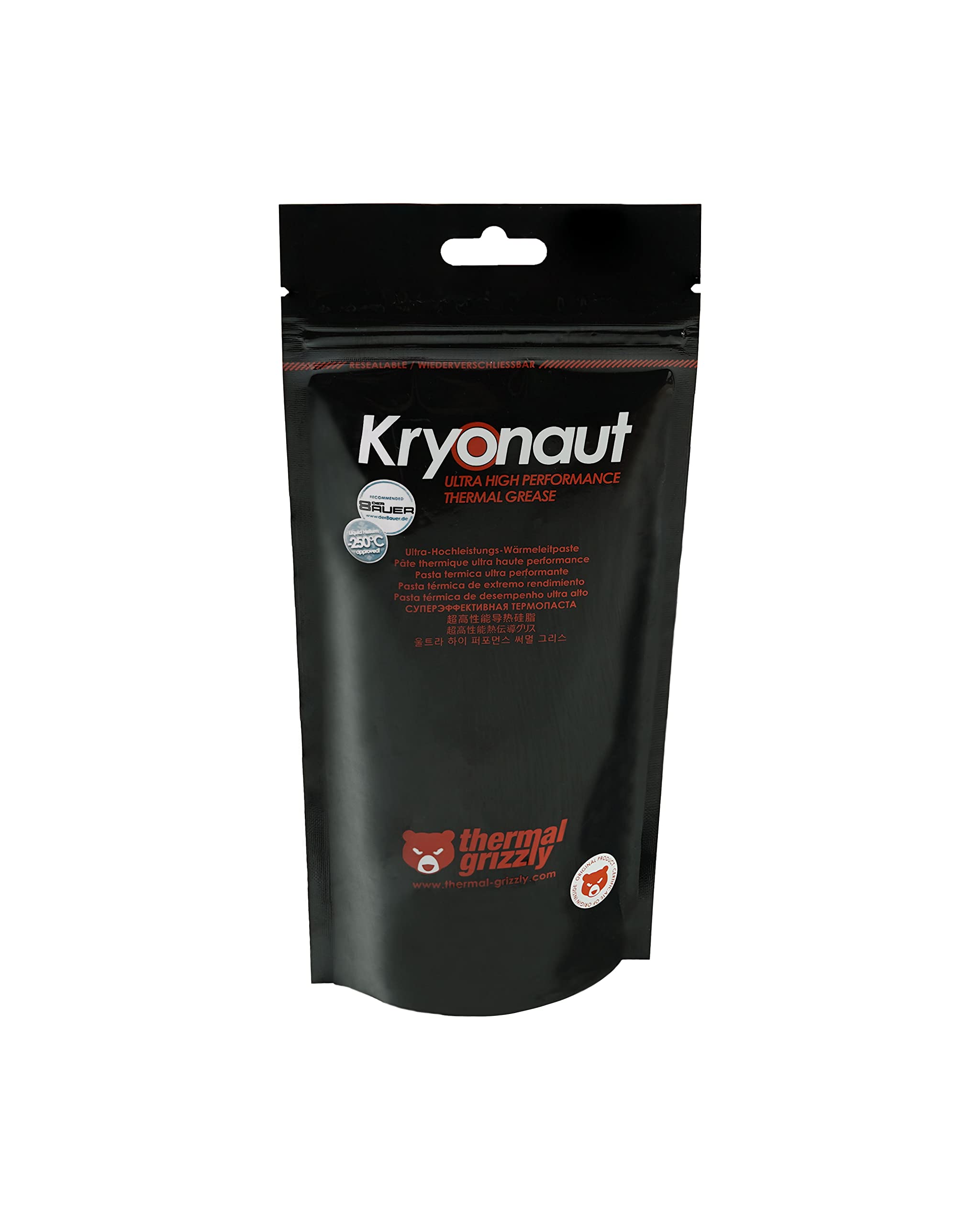 Thermal Grizzly Kryonaut Thermal Grease - 1.0 Gram Set - 1x Extra Spatula & 2X CPU Cleaning Pads