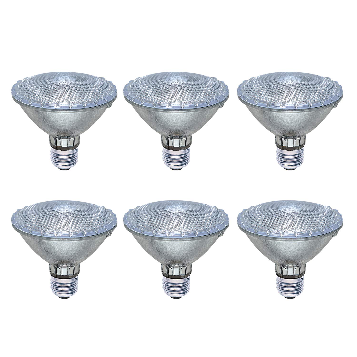 75W PAR30 Halogen Short Neck Flood Light Bulb, 2700K Soft White, 1025 Lumens, Dimmable, E26 Medium Base, 120V (6 Pack)