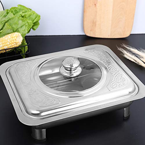 Cold Food Buffet Buffet Food Warmer Thickened Stainless Steel Chafing Dish with Lid Temperature Maintenance Food Holder Warmer Tray for Catering Buffet Kitchen Party Dining Buffet Server