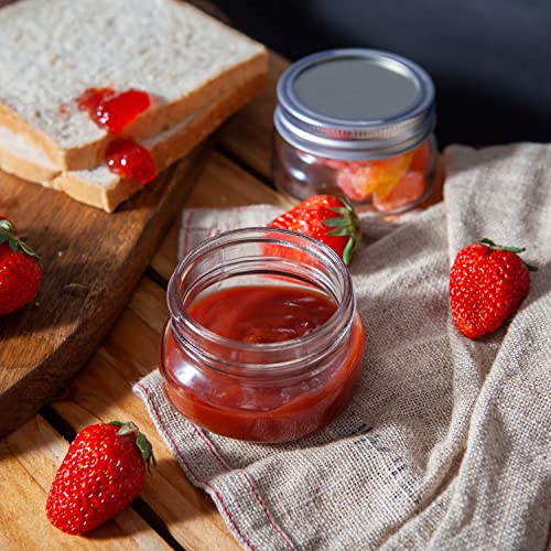 Accguan Mini Mason Jars,glass jar 5OZ With Lids(Silver,Ideal for Jam,Honey,Wedding Favors,Shower Favors,40 PACK