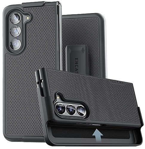 Encased DuraClip Series Samsung Galaxy Z Fold 5 Case with Belt Clip Holster, Black (2023 Release)