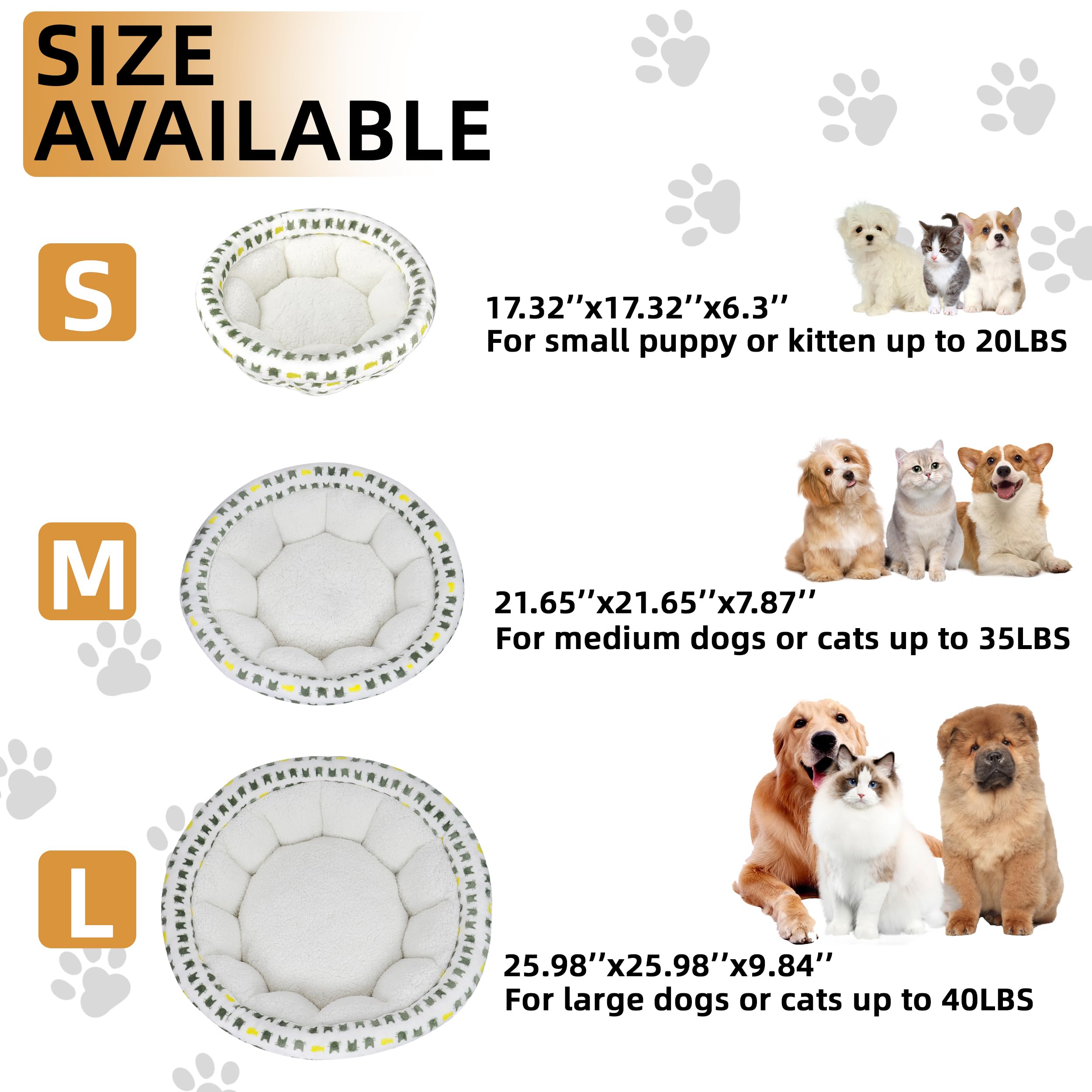 AIWIKIDE Super Soft Small Dog Bed & Cat Bed, Anti-Anxiety Puppy Cuddler Bed, Cozy Round Fluffy Plush Pet Bed, Machine Washable Faux Fur Donut Cuddler Cat Bed …