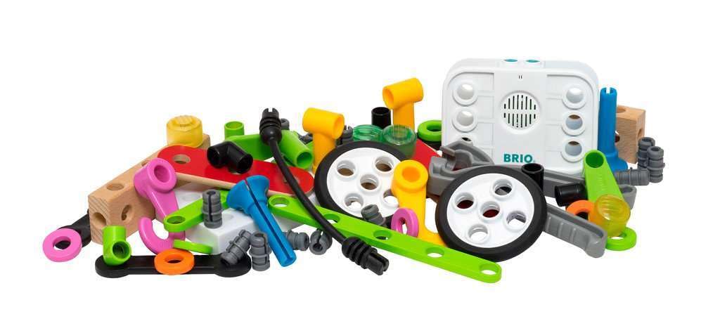 BRIO Builder 34592 - Builder Record and Play Set - 67-Piece Construction Set STEM Toy with Wood and Plastic Pieces and a Sound Recorder for Kids Age 3 and Up