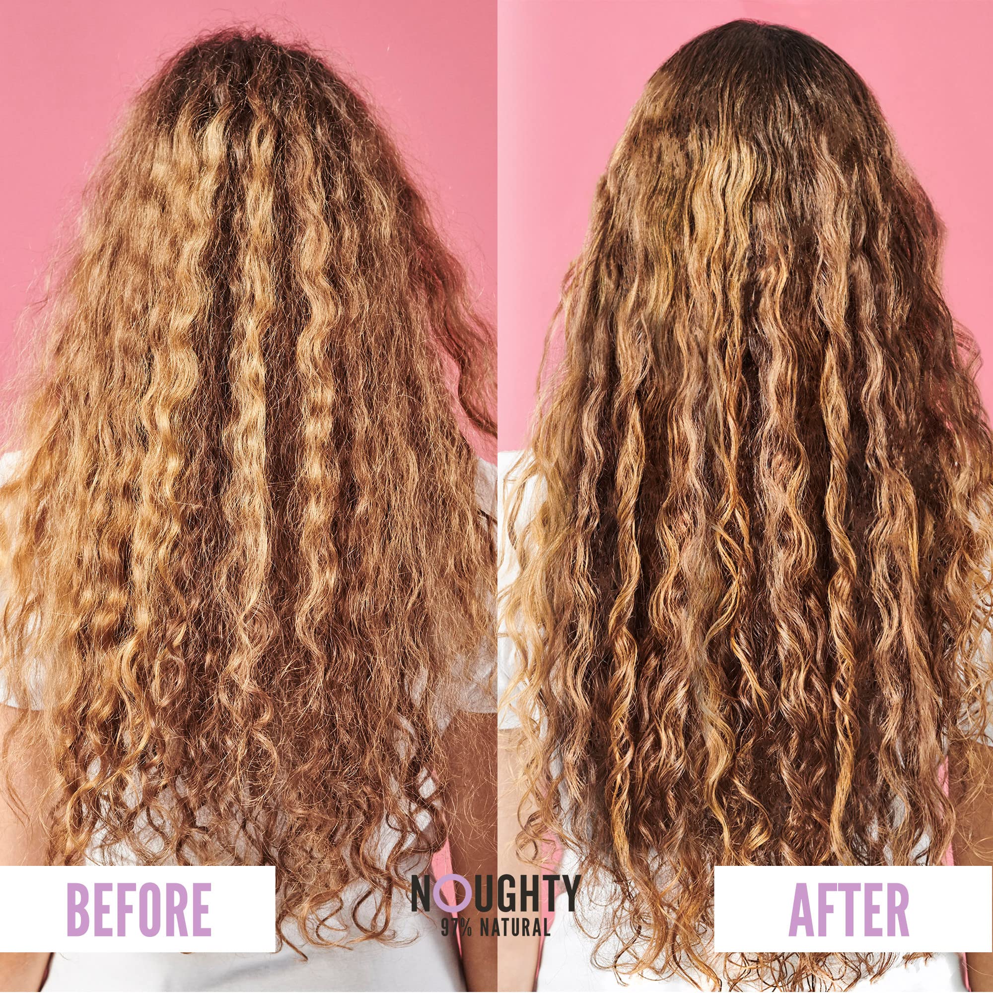 Noughty Wave Hello Curl Defining Shampoo - 97% Natural, Vitamin-Rich Formula for Curly and Wavy Hair, Sulphate-Free Vegan Haircare, 250ml