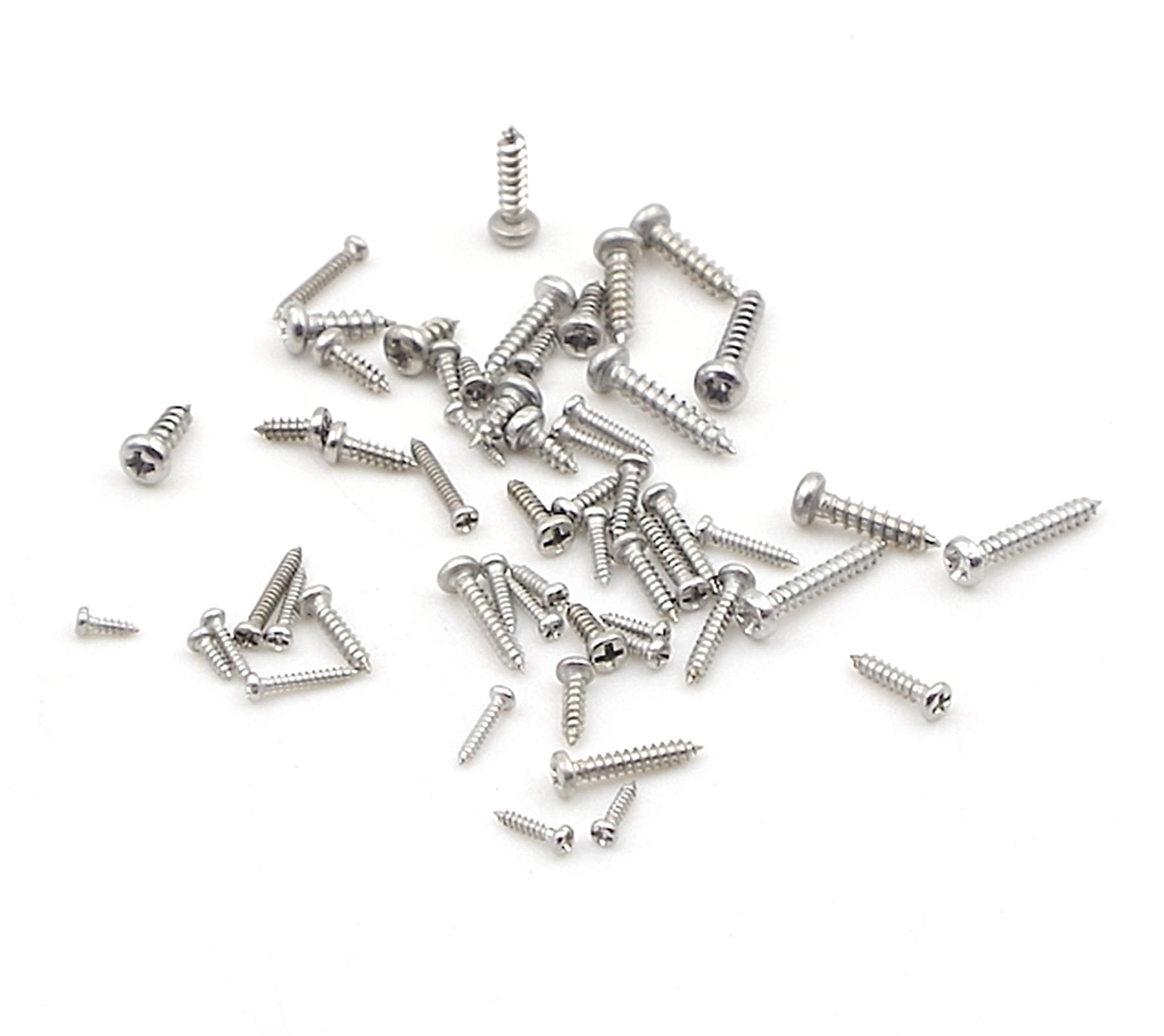HVAZI 12 Kinds M1 M1.2 M1.4 M1.7 304 Stainless Steel Phillips Rounded Head Small Self Tapping Screws Assortment Kit