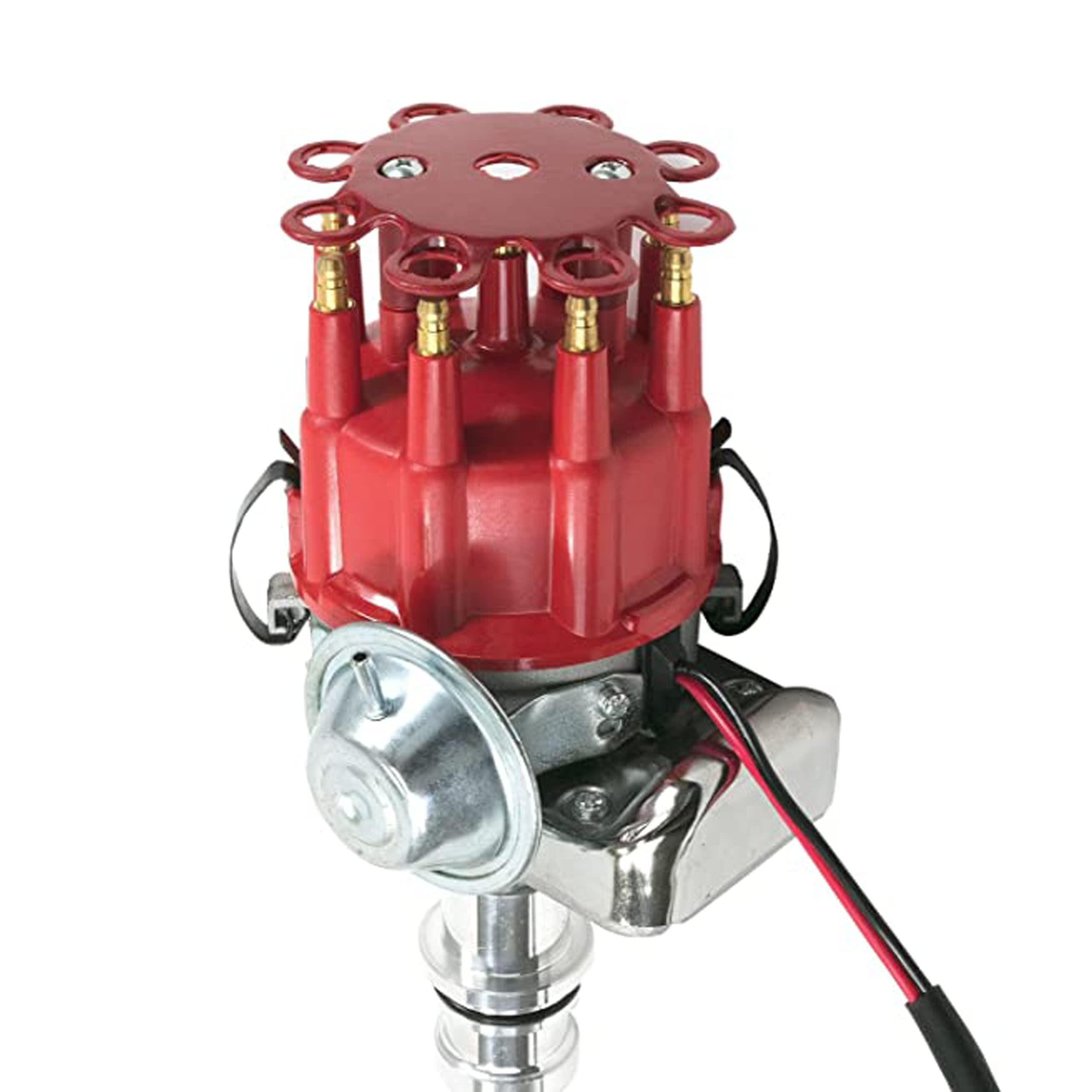 A-Team Performance R2R Complete Distributor - Ready 2 Run for Ford Windsor V8 221, 260, 289, 302 Series - Automotive Replacement Ignition Parts Two-Wire Installation with Blue Cap