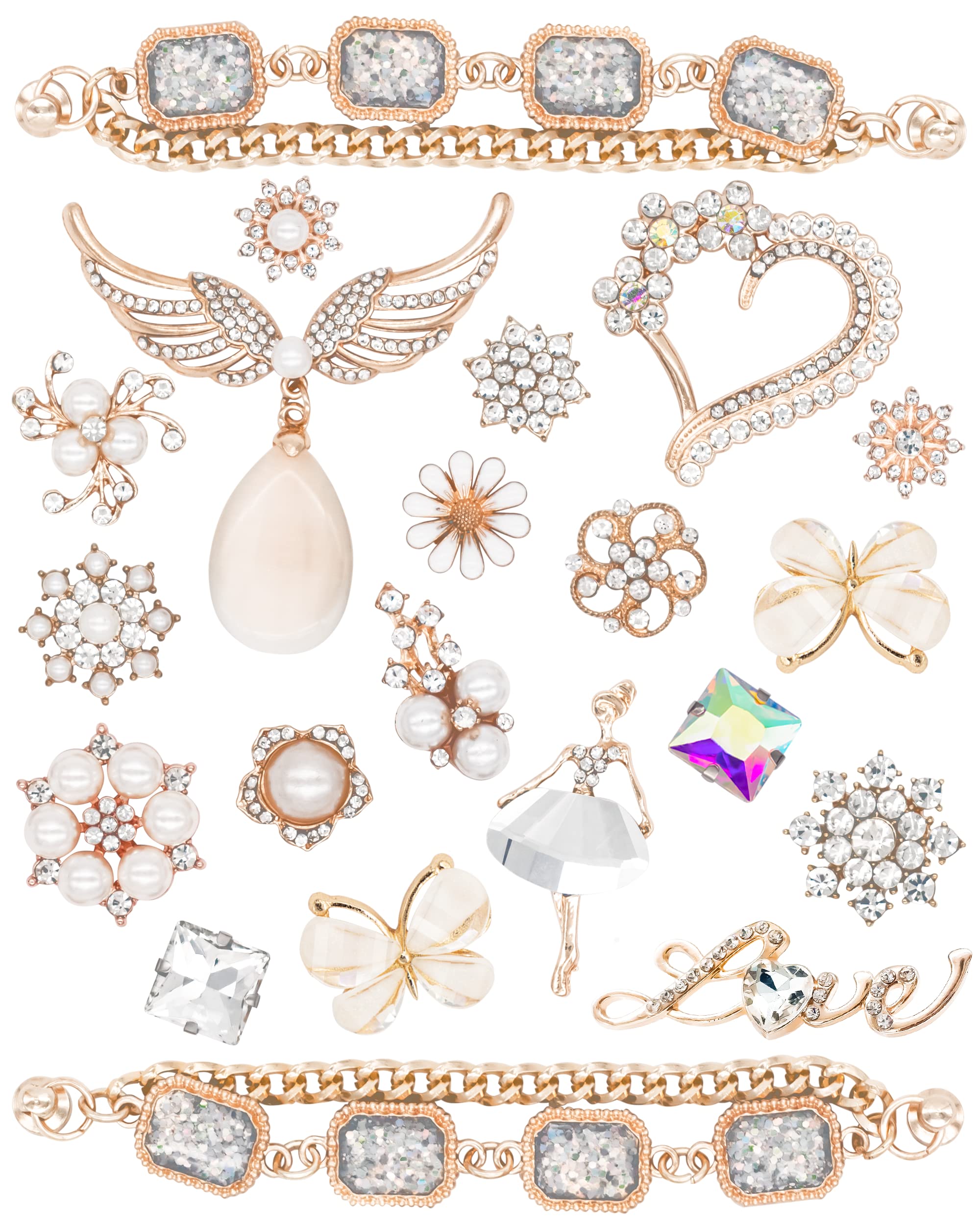 Acwenie Shoe Charms Bling for Croc Jewelry Accessories Decoration for Women Girls Party Favors Birthday Gifts