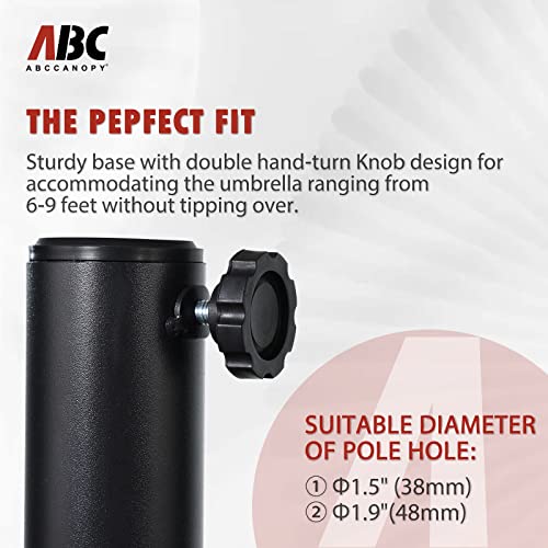 ABCCANOPY Patio Umbrella Base, 48.5lbs Capacity Fillable Market Patio Outdoor Heavy Duty Umbrella Stand(Brown)