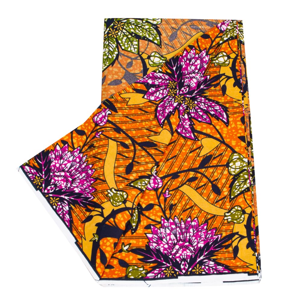 African Real Wax Fabric Gold Wax Print Batik Soft Pagne Nigeria Ankara Wax Fabric 1519