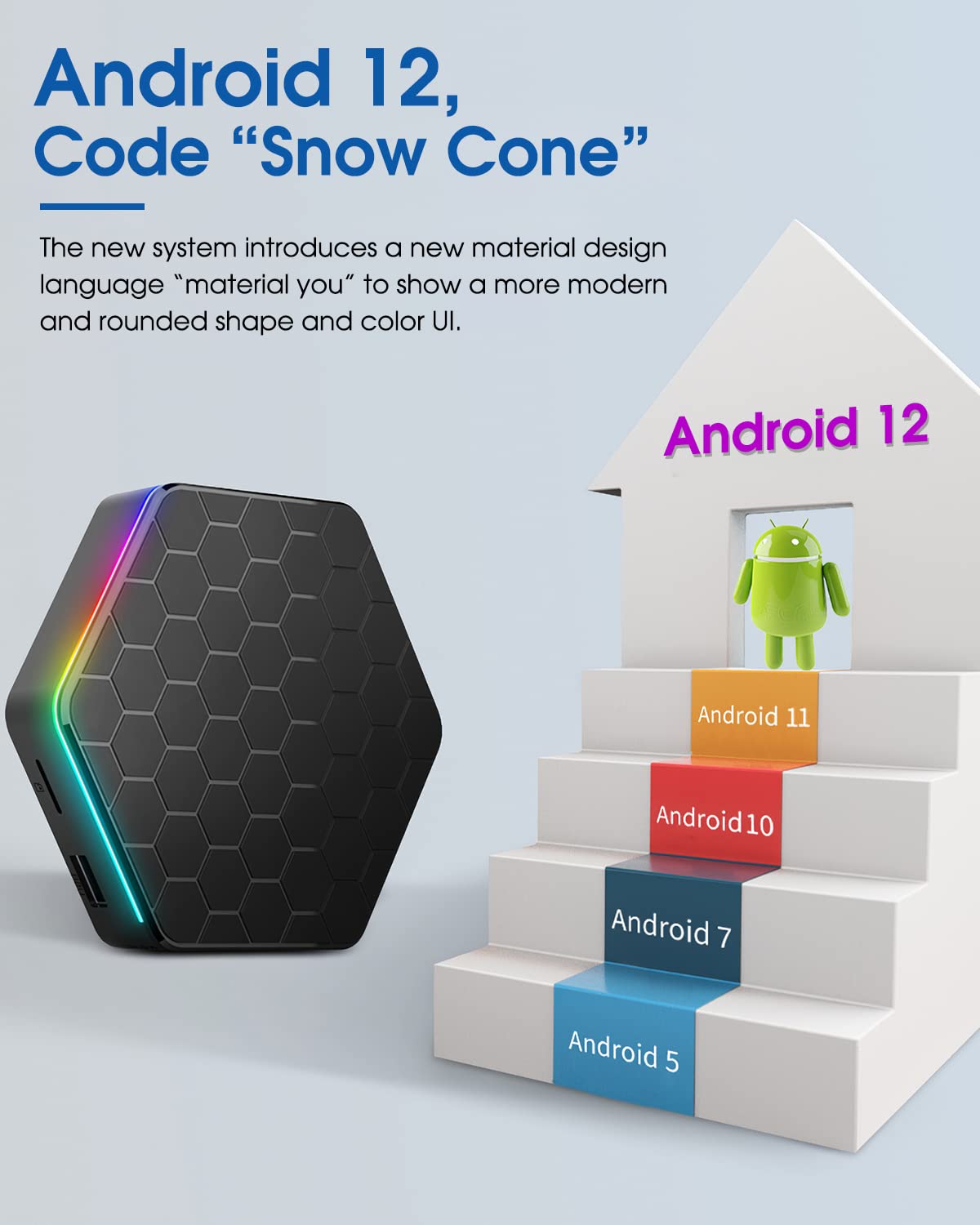 Android TV Box 12.0, T95Z Plus Smart TV Box H618 4GB 32GB Support 2.4G/5.8G WiFi6 Bluetooth 5.0 with Mini Backlit Keyboard Ethernet LAN 3D/6K Video Android Box Set Top TV Box