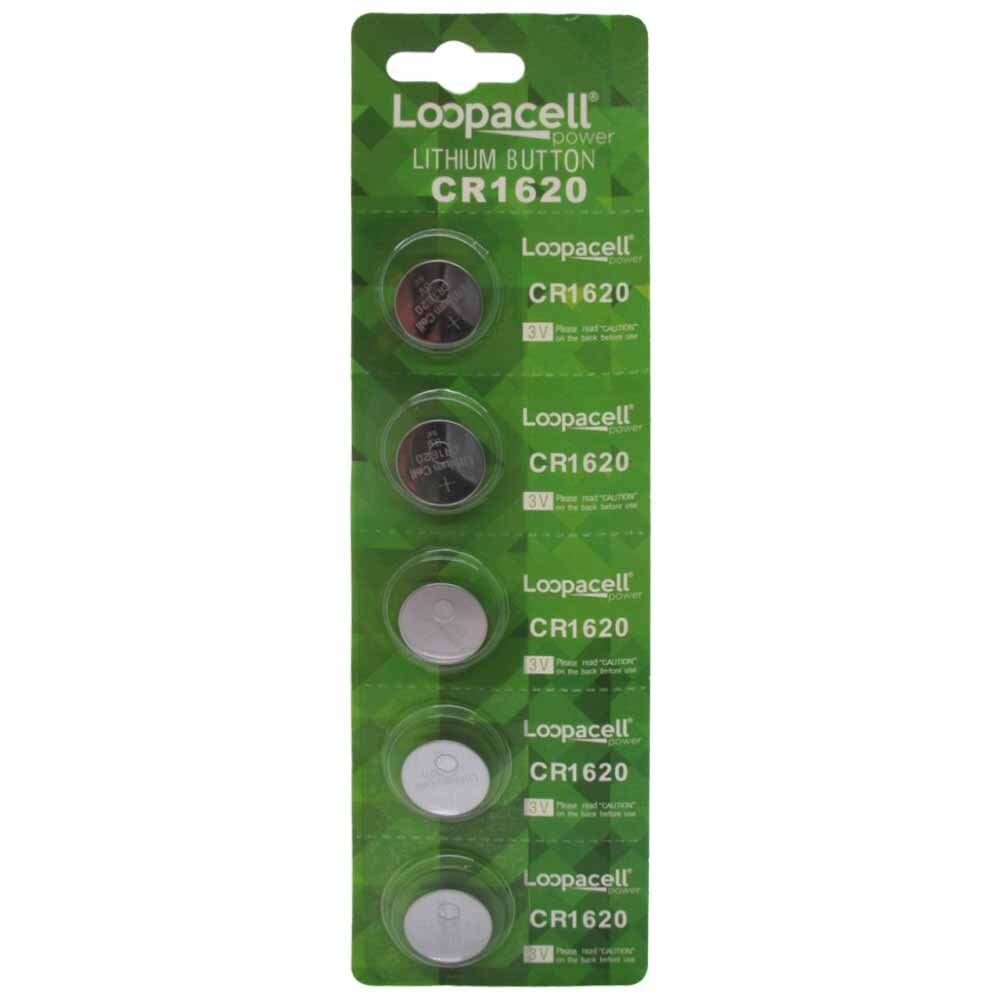 LOOPACELL 50 x CR1620 3 Volt Lithium Coin Cell Batteries
