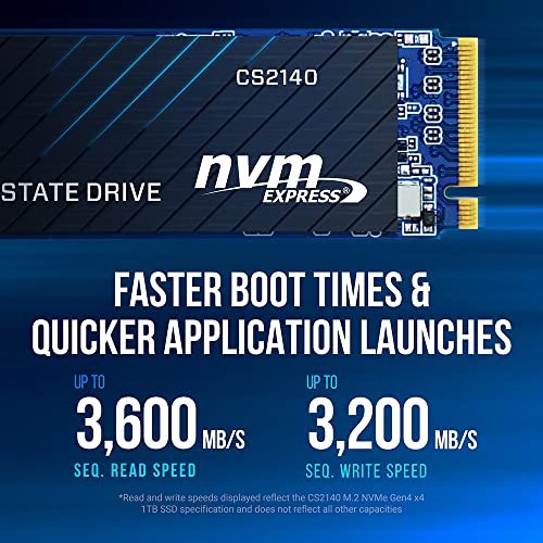 PNY CS2140 500GB M.2 NVMe Gen4 x4 Internal Solid State Drive (SSD) - M280CS2140-500-RB