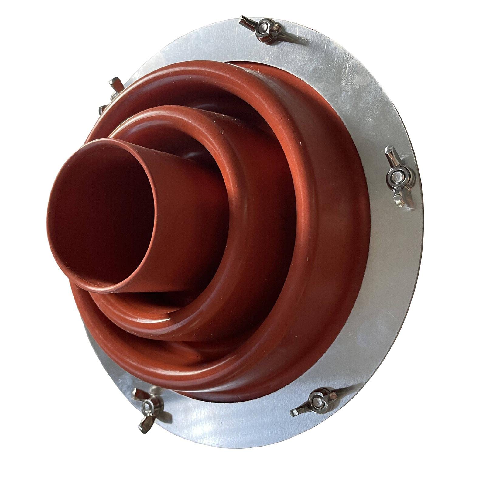 Amagogo Hot Tent Stove Jack Flexible Tent Flue Jack Chimney Fire Resistant Pipe Vent Suits 75-133mm Diameter Pipes Round Base Flue Flashing Kit