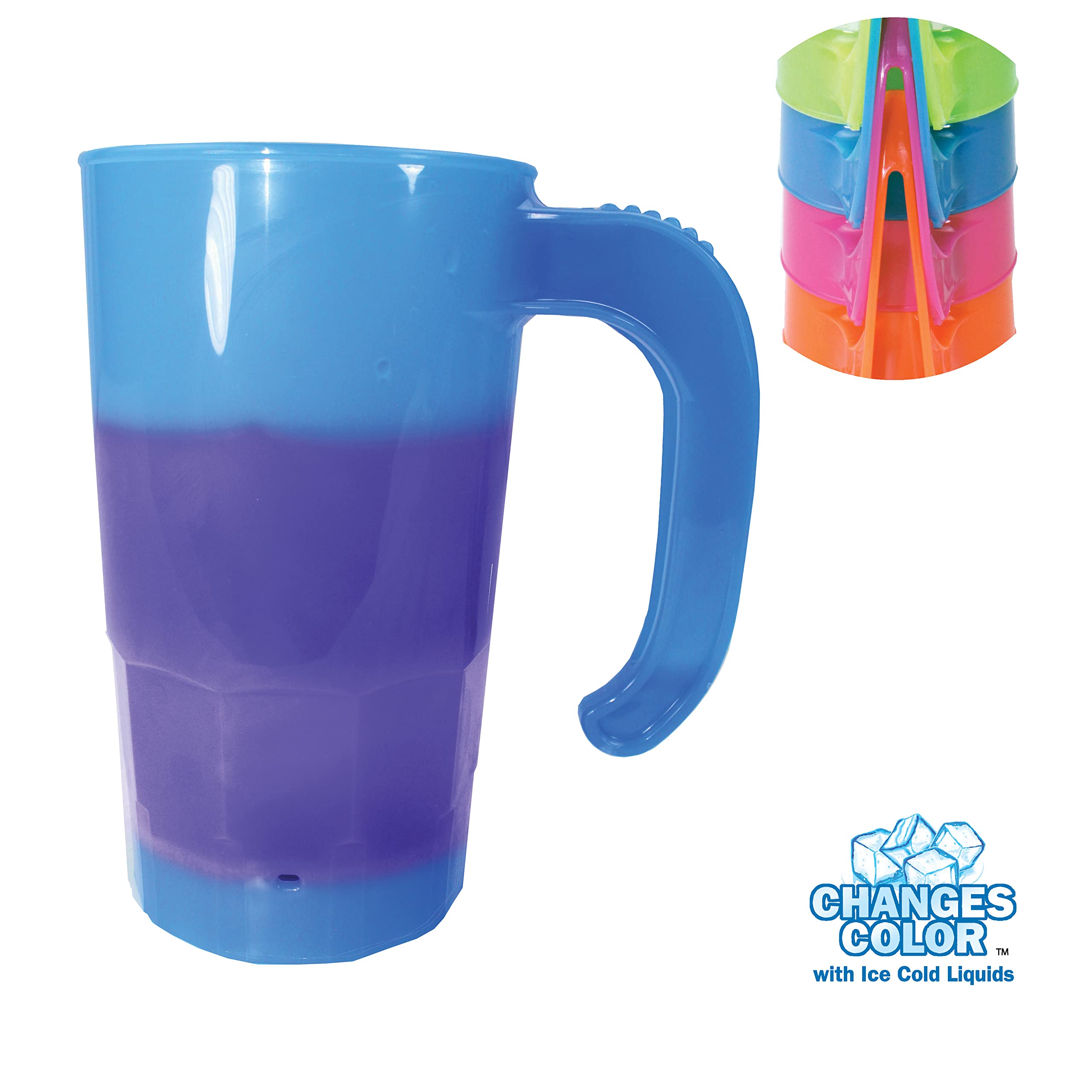 AAkron 20oz. Color Changing Stackable Beer Stein, Top Shelf dishwasher safe, BPA Free β set of 12 (Colors may vary)