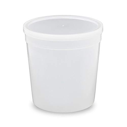 ePackageSupply 1/4 Gallon (32 oz) 1 Quart Food Storage Containers with Lids -Freezer and Microwave Safe Storage Containers, Round Plastic Containers with Lid, BPA Free, Translucent, Set of 50