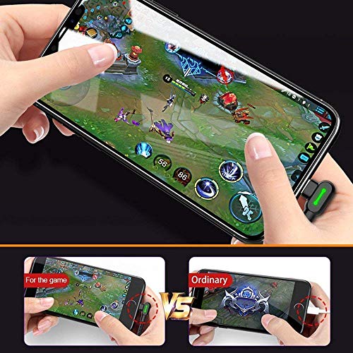 USB 90 Degree Right Angle Design Gaming LED Nylon Braided Sync Charge Double Size USB Reversible Data 6FT/1.8M Cable Compatible New Phone/Pad/Pod (3 Pack Black, 6FT)