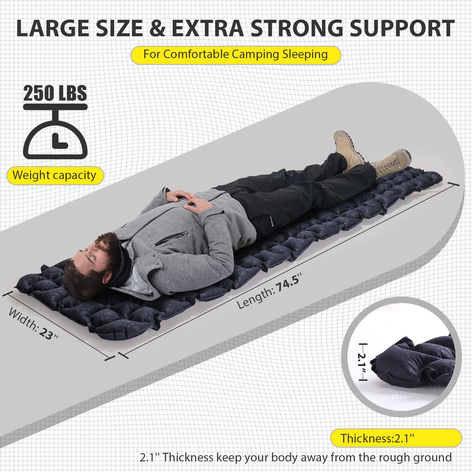 8 Person Instant Cabin Tent, Ultralight 1 Person Camping Sleeping Pad