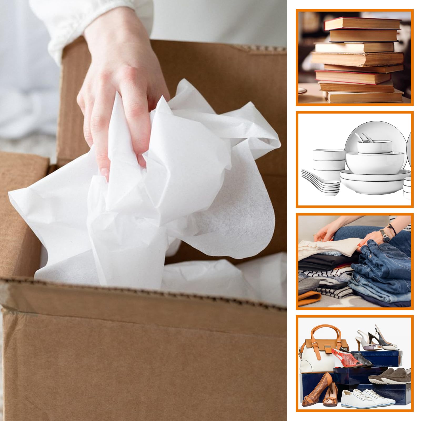 Arcccky 200 Sheets White Tissue Paper for Gift Wrapping Packing, 20'' x 30'' Bulk Tissue Paper for Preserving Clothes Arts Craft and Flowers, Gift Wrapping Tissue for Wedding Birthday Showers Party