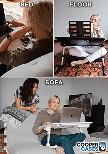 Cooper Desk PRO Adjustable Laptop Table, Bed Desk for Laptop, Desk for Bed, Lap Desk for Laptop, Adjustable Lap Desk for Bed, Portable Desk, Laptop Stand for Bed Floor Desk