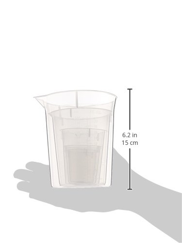 hand2mind Nestable Graduated Beakers, Plastic Beakers for Kids, Polypropylene Measuring Beaker, Beaker Set, Science Lab Equipment, Chemistry Set Supplies, Science Laboratory Supplies (Set of 5)