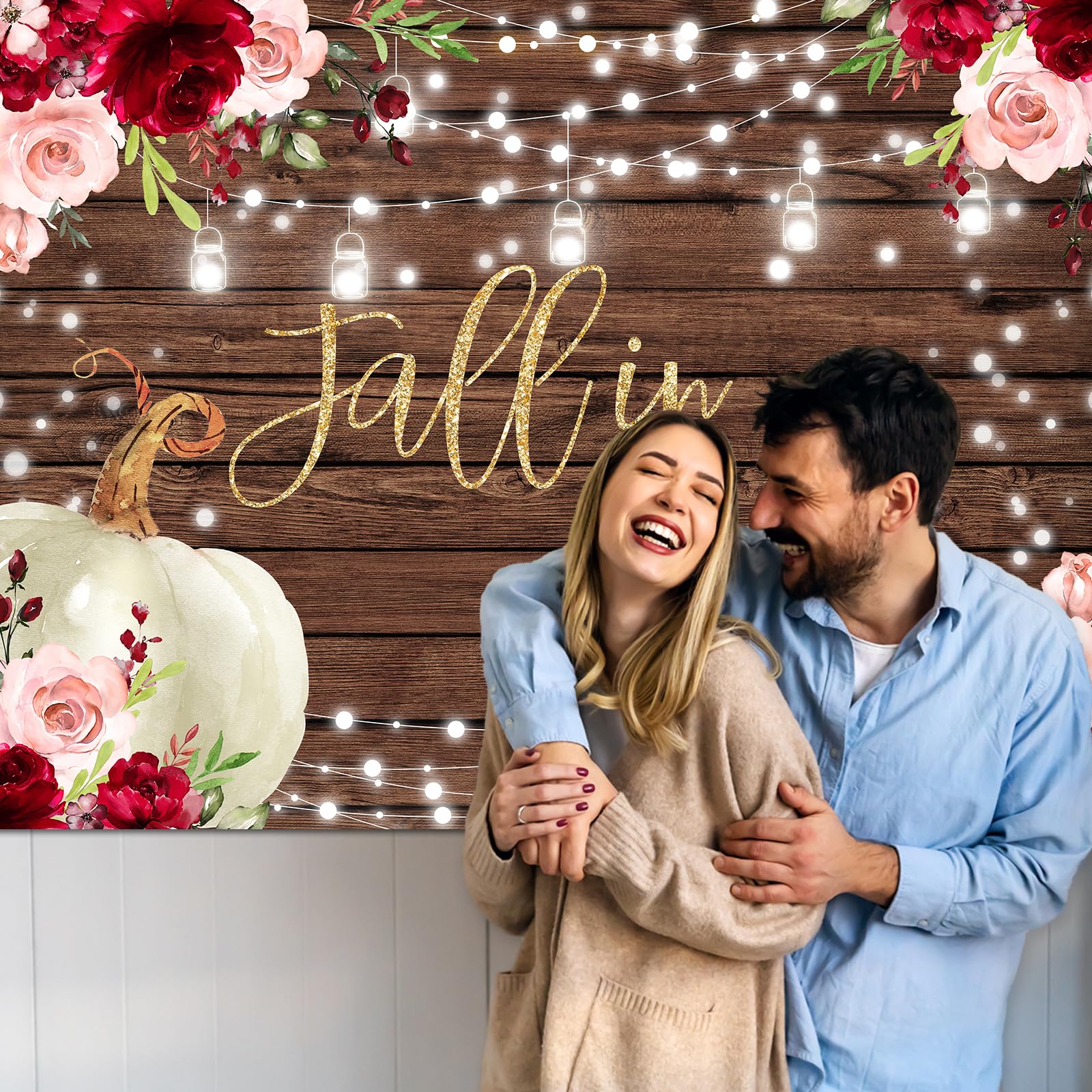 Avezano Bridal Shower Backdrop Rustic Fall Bridal Shower Decorations Fall in Love Backdrop Engagement Wedding Party Decor Wedding Backdrops for Reception 7x5ft