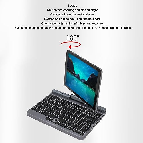 8 Inch PC Notebook, Mini Laptop 180 Degree Flip LPDDR5 12GB RAM with Stylus for Drawing (12GB+128GB US Plug)