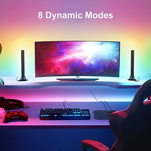 velted RGB Light Bar, Music Sync RGB IC LED Lights Bars, USB Powered Ambient Lighting, Remote Control Color Changing Gaming TV Backlight, 8 Dynamic Modes for PC Room Monitor Desk