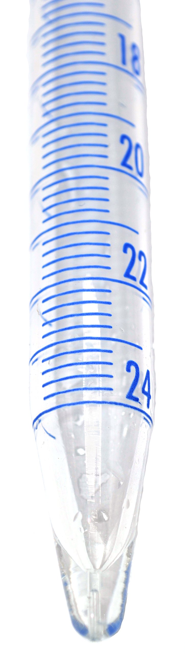 EISCO Seological Pipette & Pump, 25ml - Class A, Tolerance ±0.100 - White Graduation - Includes One-Hand Pump for Easy Pipette Flushing - Borosilicate Glass