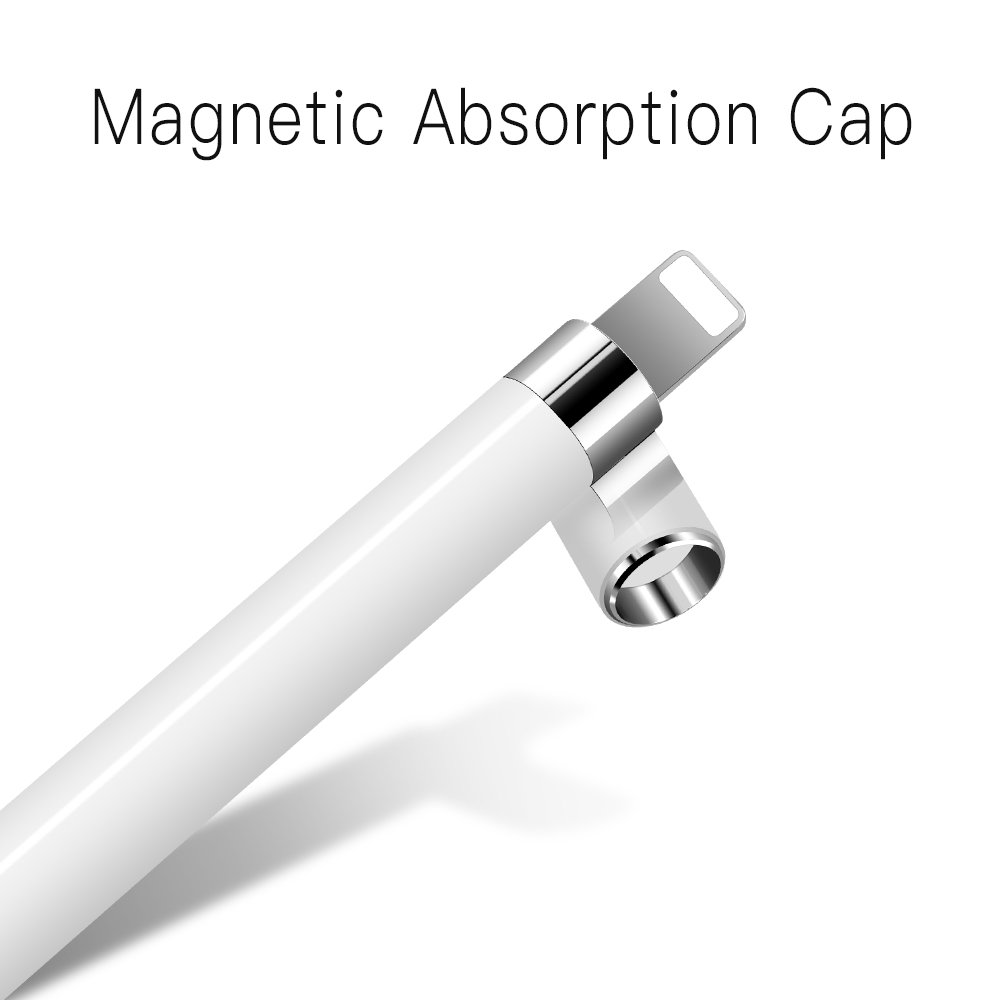 iPencil Cap, TITACUTE Magnetic iPen Cap for Apple Pencil 1st Generation Stylus Pen Replacement Top Cover for Apple Pencil 1 Gen for iPad Pro 10.5 12.9 9.7 inch for iPad 10 9 8 7 Air 3rd Mini 5th White