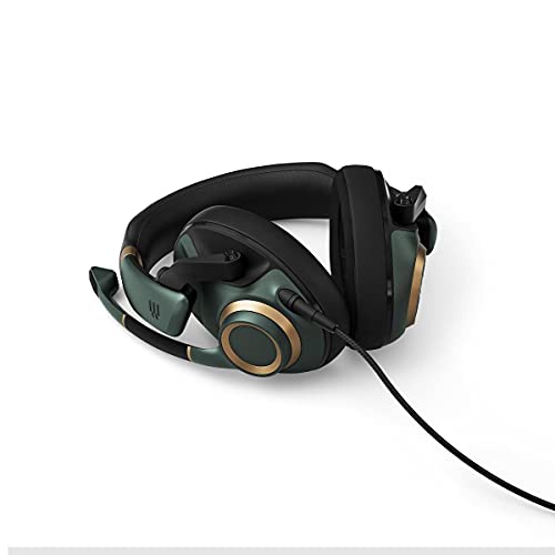 EPOS H6Pro - Closed Acoustic Gaming Headset with Mic - Over-Ear Headset β Lightweight - Lift-to-Mute - Xbox Headset - PS4 Headset - PS5 Headset - PC/Windows Headset - Gaming Accessories (Green)