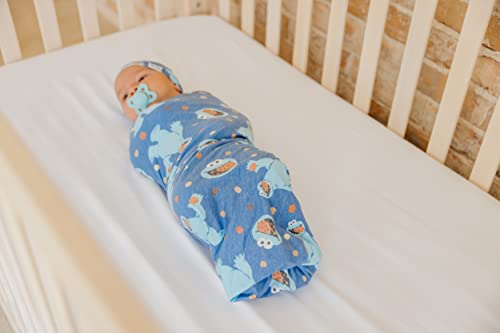 Copper Pearl Large Premium Knit Baby Swaddle Receiving Blanket Cookie Monster