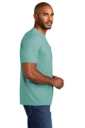 Comfort Colors mens Adult Short Sleeve Pocket Tee, Style 6030 T Shirt, Sea Foam, Large US