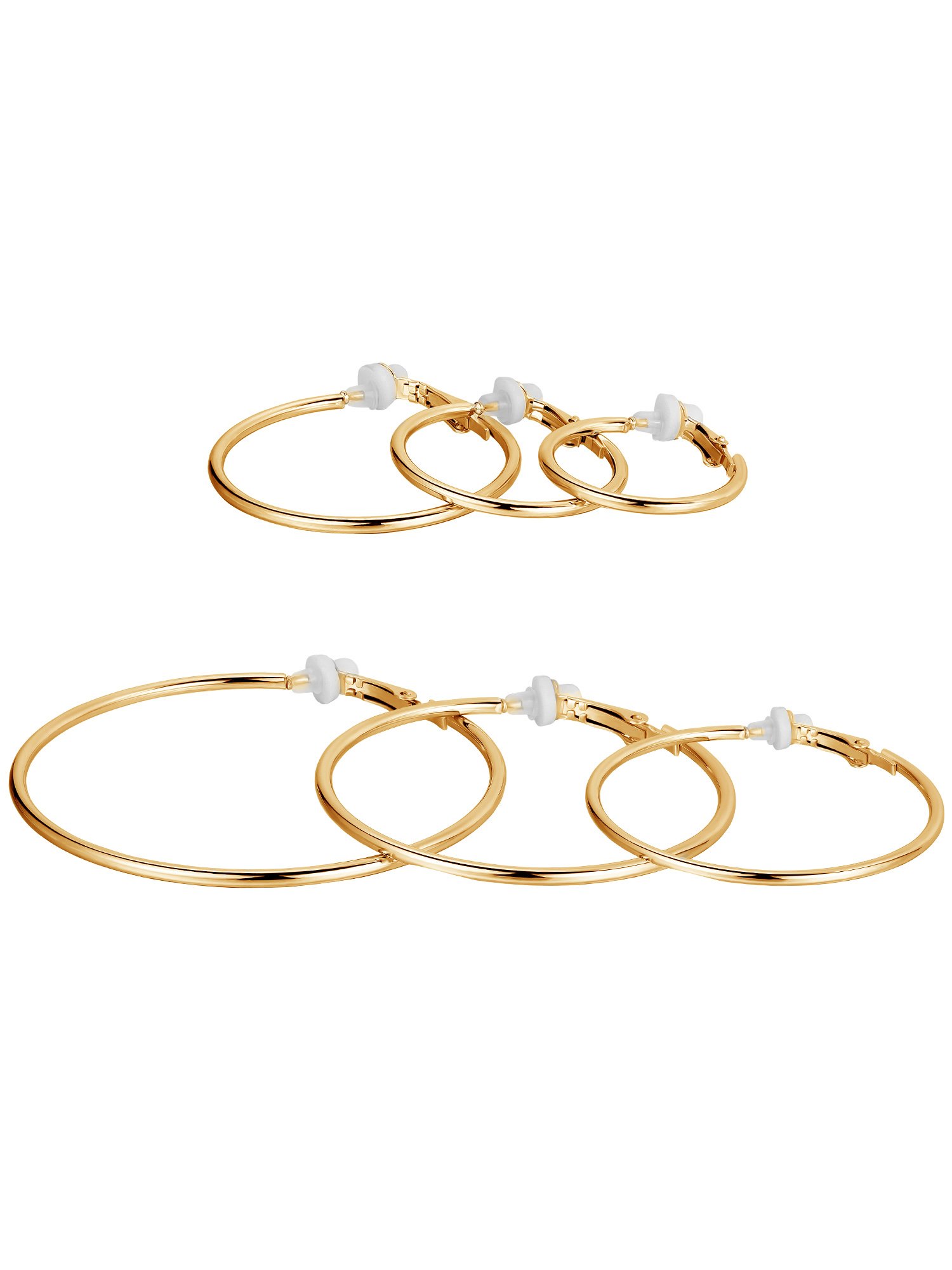 6 Pairs Earrings Clip On Earrings Non Piercing Earrings Set for Women and Girls, 6 Sizes (Gold Color)