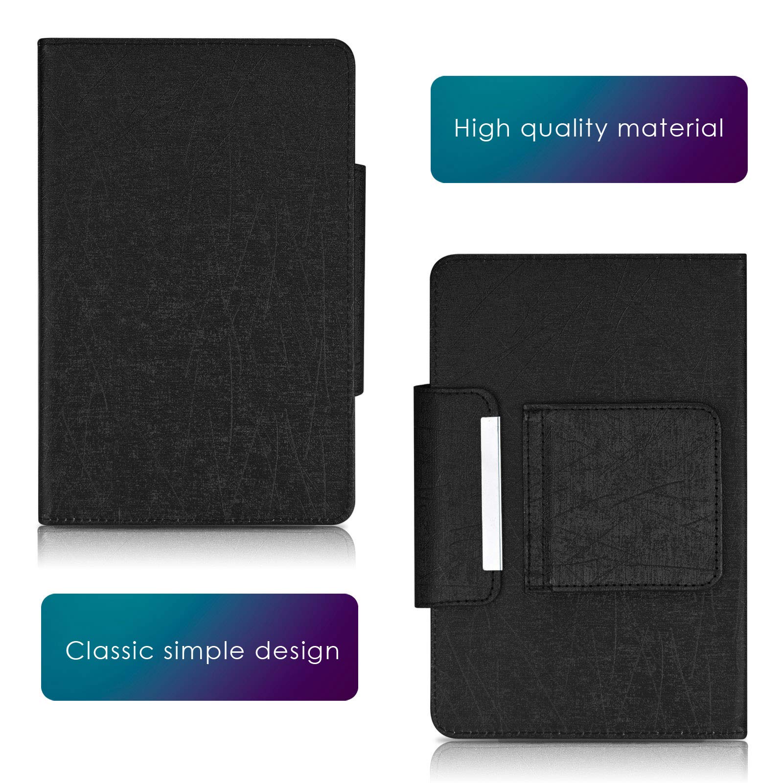 DETUOSI Universal 7.0 inch Android Tablet Case with Keyboard, Removable Wireless Bluetooth Keyboard + PU Leather Folio Book Cover + Stand, Travel Portable Sleeve for iOS/Android/Windows System Tablet
