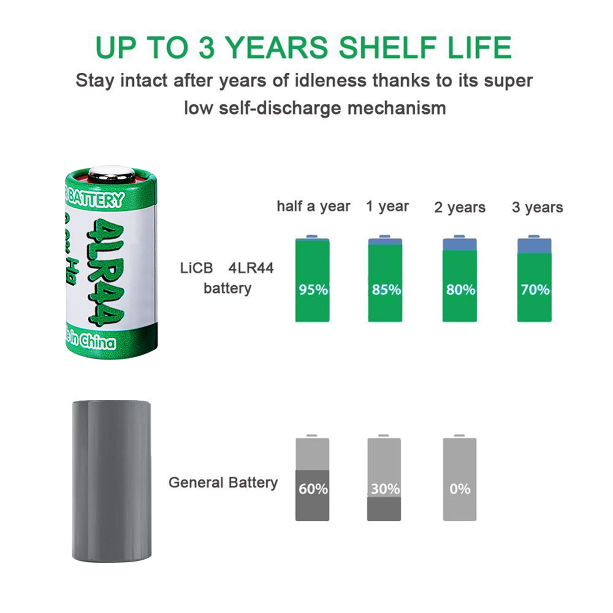 LiCB 10 Pack 4LR44 6V Battery PX28A 476A A544 K28A L1325 Battery 6V Alkaline Batteries for Dog Collars