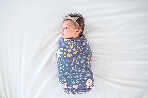Large Premium Knit Baby Swaddle Receiving Blanket "Meadow" by Copper Pearl