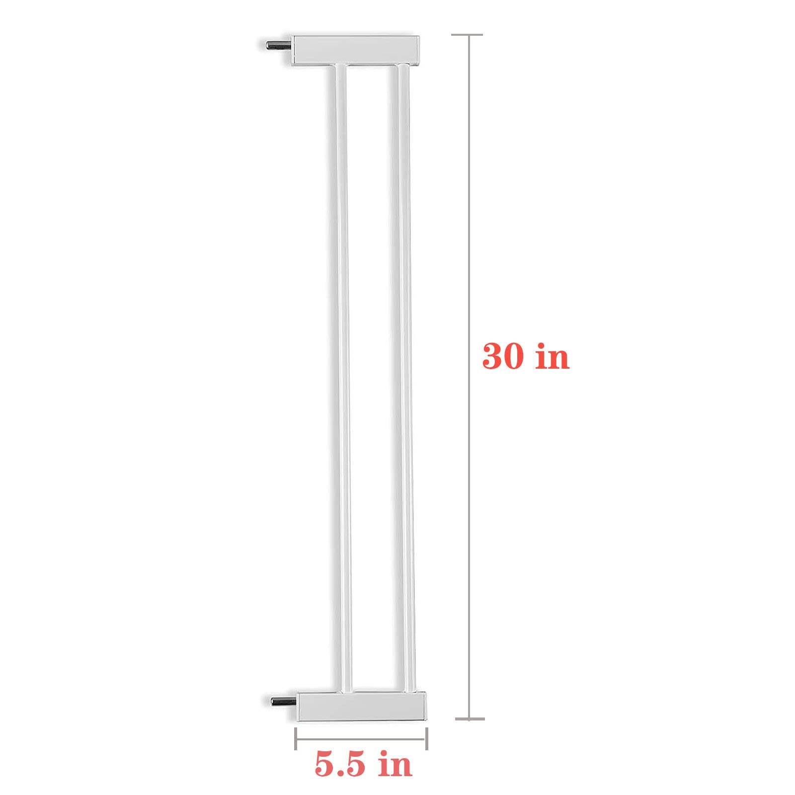 ABOIL 30'' Tall, 5.5'' Wide Gate Extender for Baby Dog, Extra Wide Pet Gate Accessories for Stairs Doorways (White)