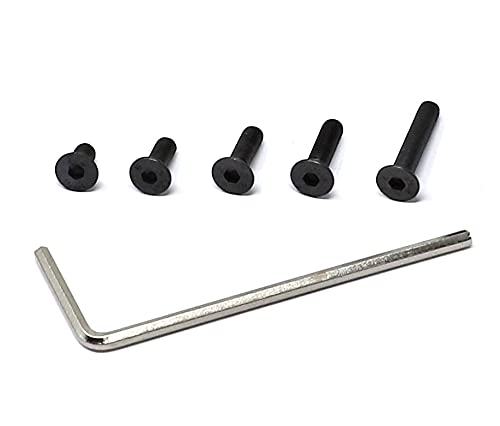 iexcell 250 Pcs M3 x 6/8/10/12/16 Alloy Steel 10.9 Grade Hex Socket Flat Head Cap Screws Bolts Assortment Kit, Black Oxide Finish