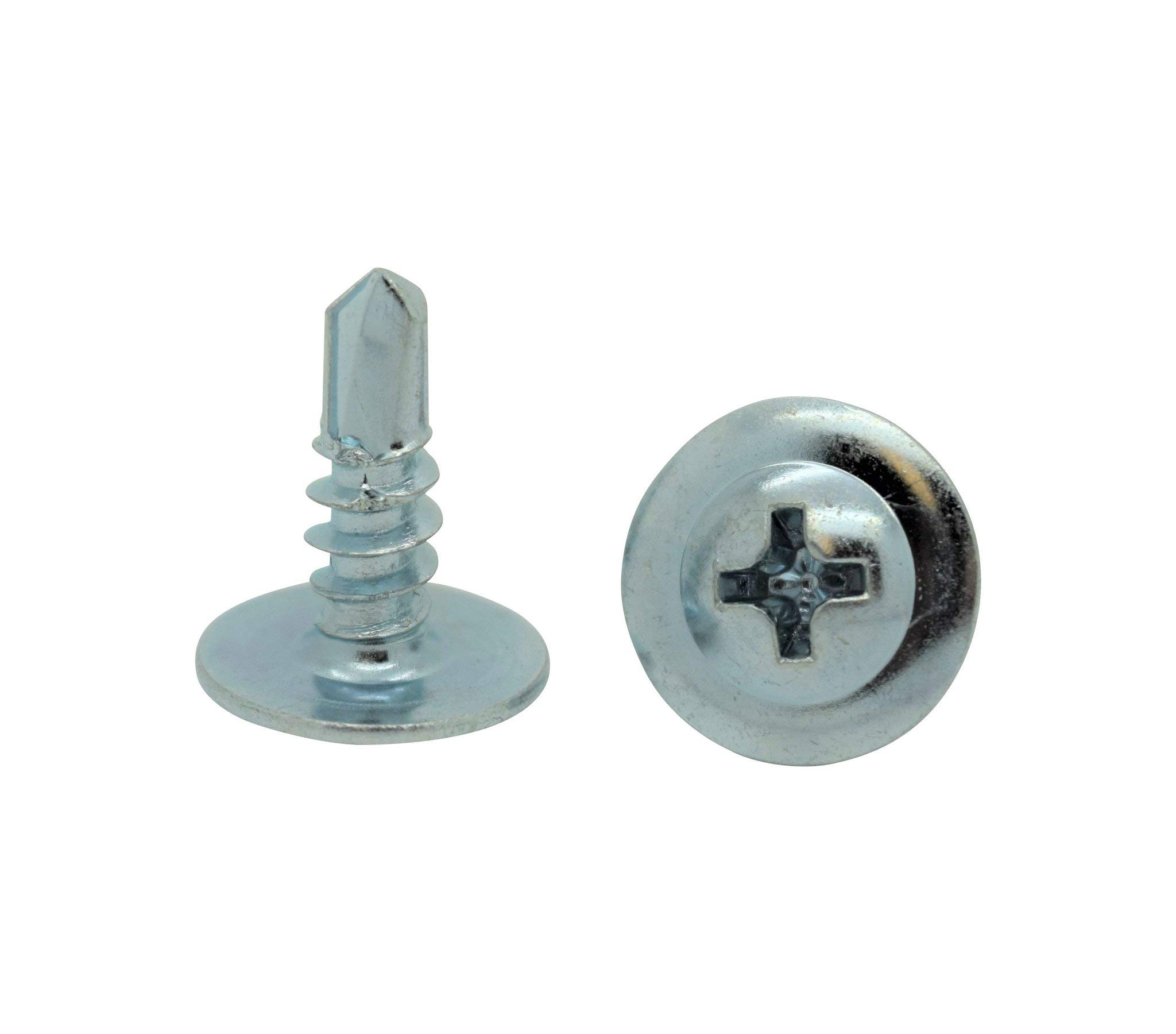 SNUG Fasteners (SNG134) 300 Qty #8 x 1/2" Zinc Wafer Modified Truss Head TEK Self Drilling Sheet Metal Screws, Count