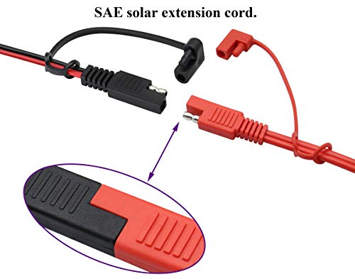 AAOTOKK SAE Y Splitter Connector Cable SAE 1 to 2 SAE DC Power Charger Automotive Extension Cable 2 Pin Quick Connect Disconnect Plug SAE Connector 16Awg Wire for Solar Panel Charging(0.6M/2ft)