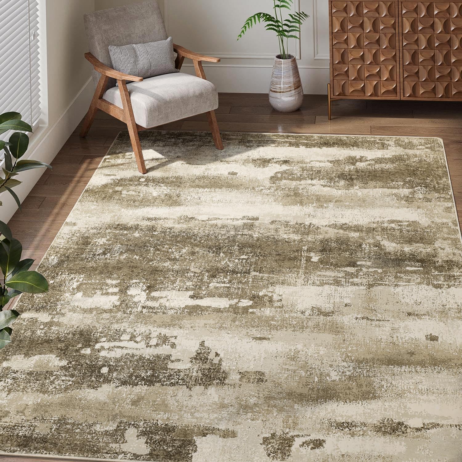 Area Rugs 6x9 for Living Room Bedroom Machine Washable Modern Abstract Soft Large Rugs with Non Slip Backing, Floor Carpet for Dining Room