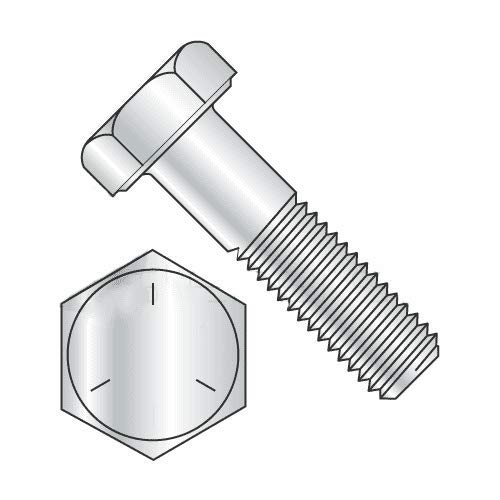 Newport Fasteners Hex Bolts, Grade 5 Zinc Plated, 7/16"-14 x 3 (Quantity: 50 pcs) Partially Threaded UNC Thread (Thread Size: 7/16") x (Length: 3")